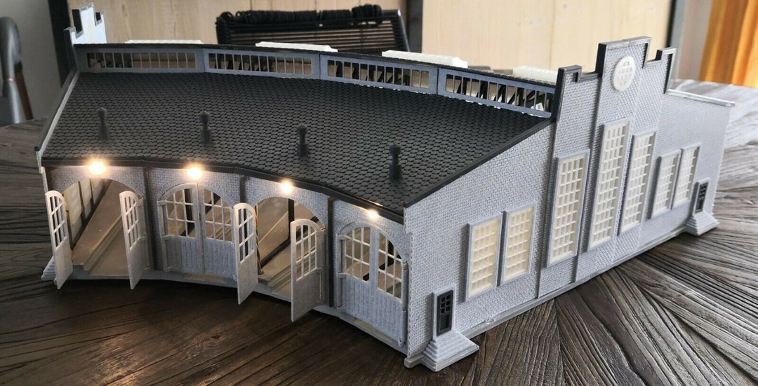 3d Printed Train, Railway Depot, Roundhouse With 4 Stalls, HO SCALE - Etsy