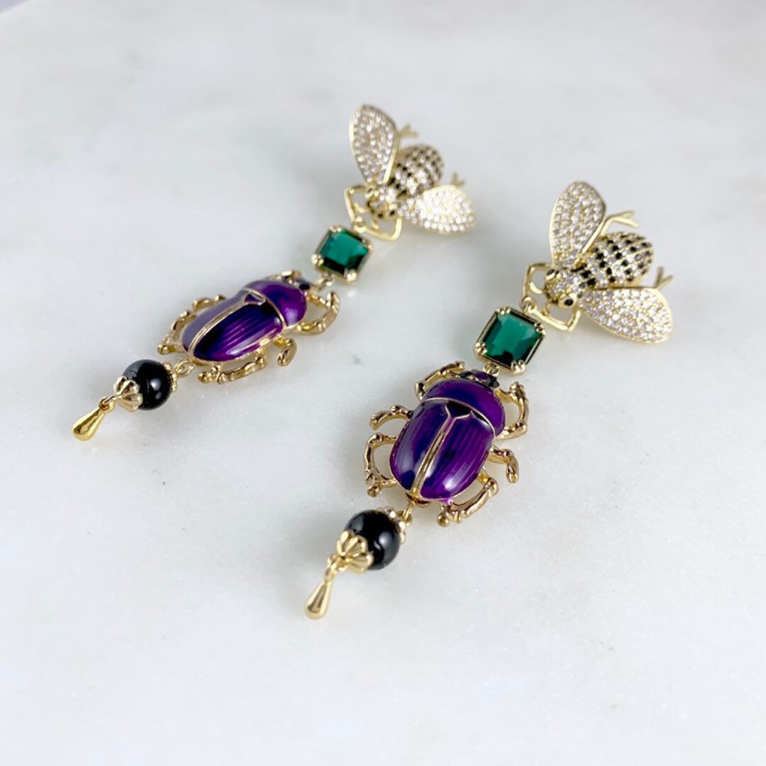 Over-sized Assorted Bugs Statement Earrings | 14K Gold Filled Ear Studs ...