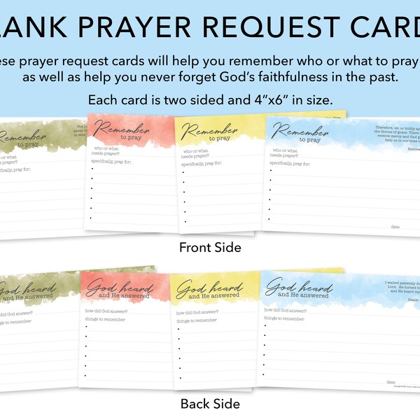 Two Sided Prayer Card Template - Etsy