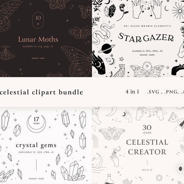 Celestial Clip Art - Etsy