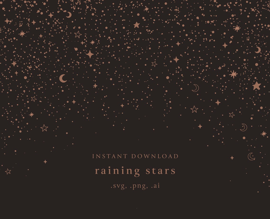 Celestial Divider Border SVG Raining Stars and Sparkles for - Etsy