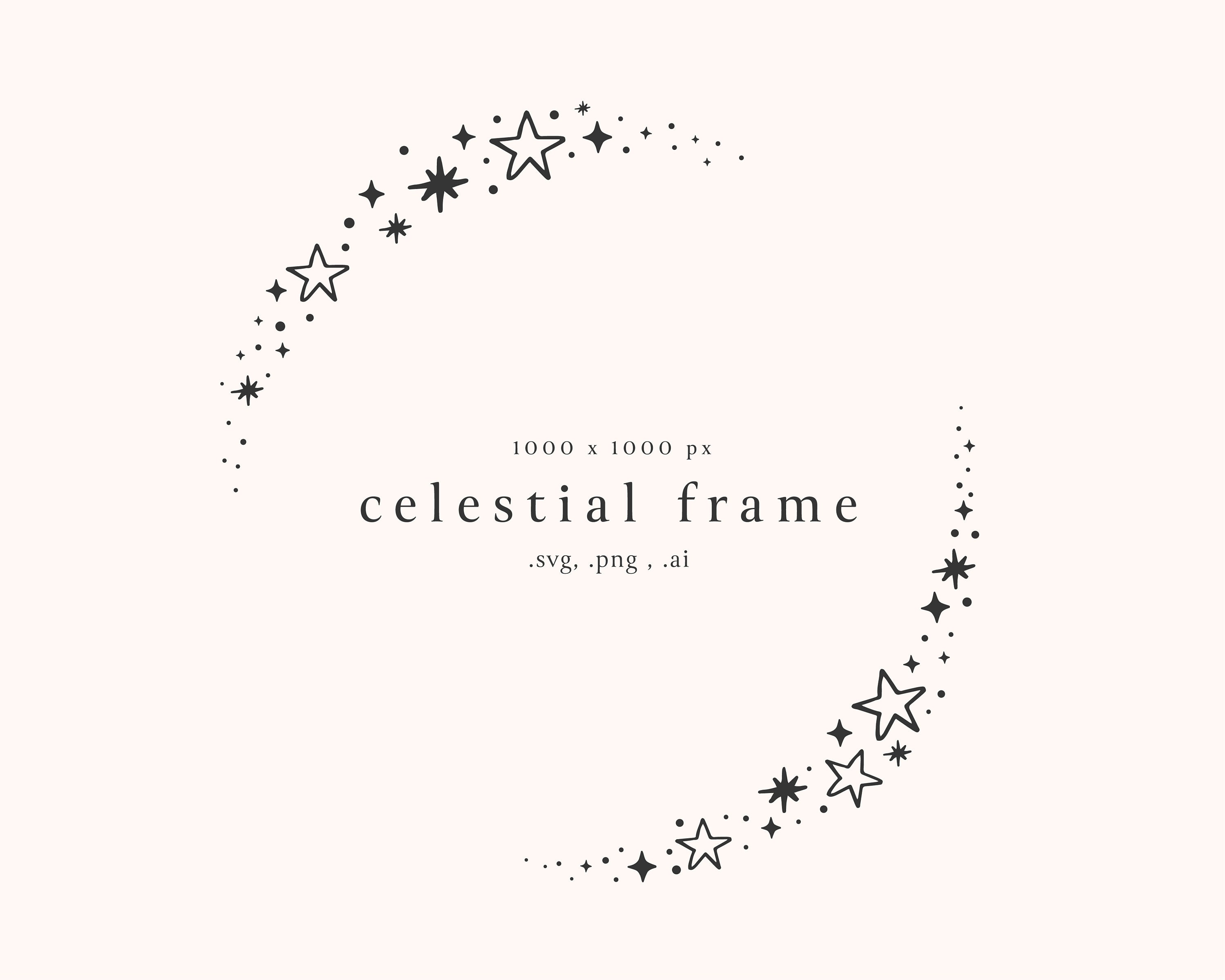 Stars and Sparkles Circle Frame SVG Celestial Frame Galaxy - Etsy Australia