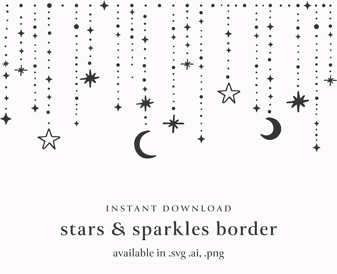 Stars & Sparkles Frame Wreath SVG, Divider Border Paragraph Cricut ...