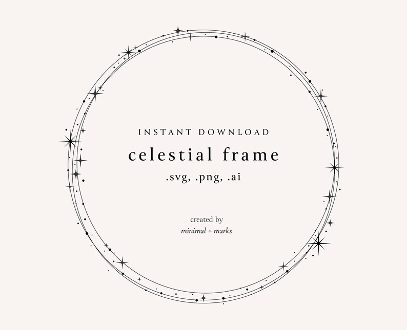 Stars & Sparkles Frame Mystical Frame SVG Clipart Digital - Etsy