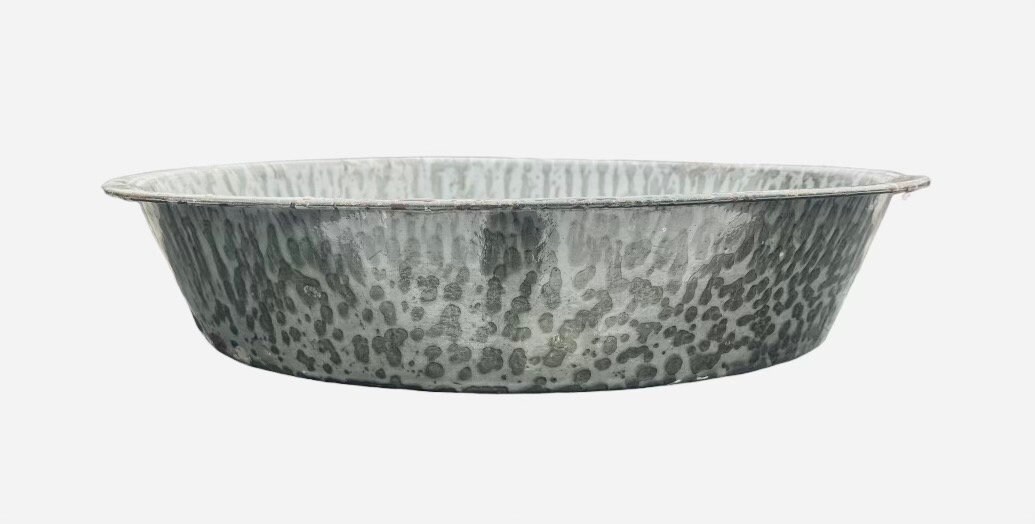 Graniteware Wash Basin Gray Enamelware 14.5" Bowl Farmhouse Rustic ...