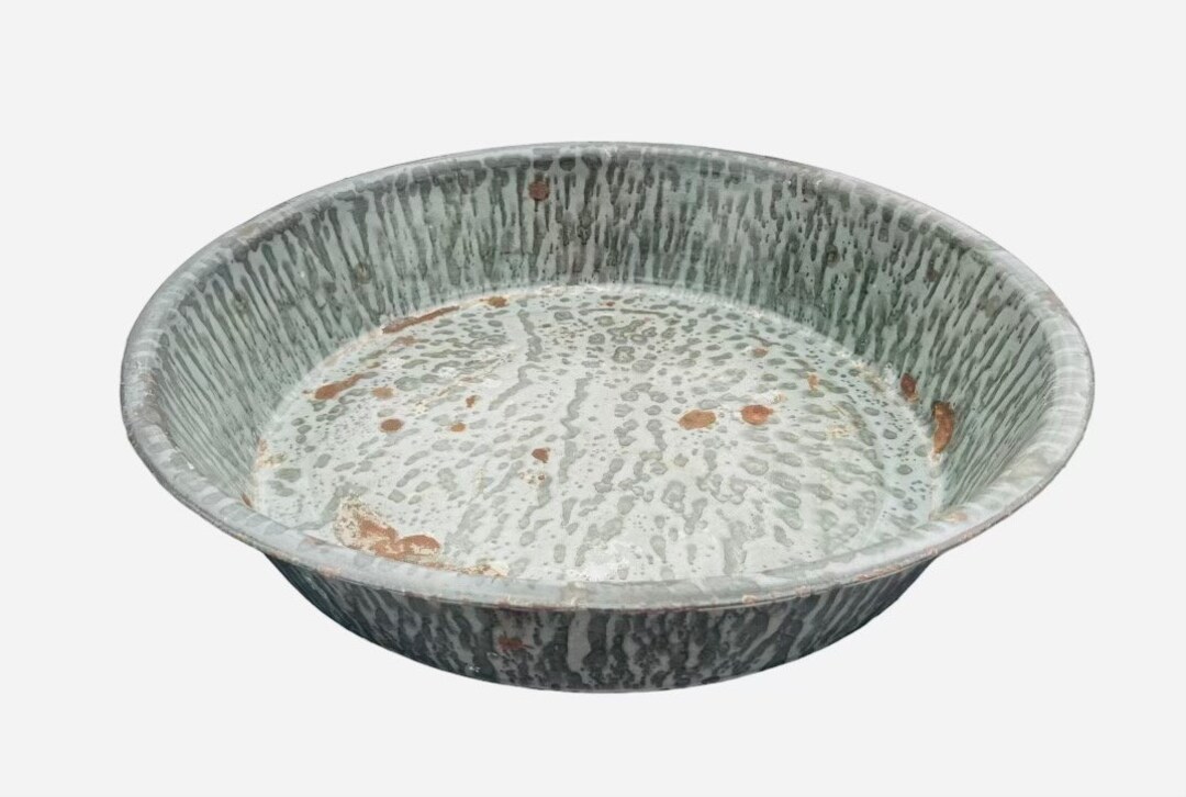 Graniteware Wash Basin Gray Enamelware 14.5" Bowl Farmhouse Rustic ...