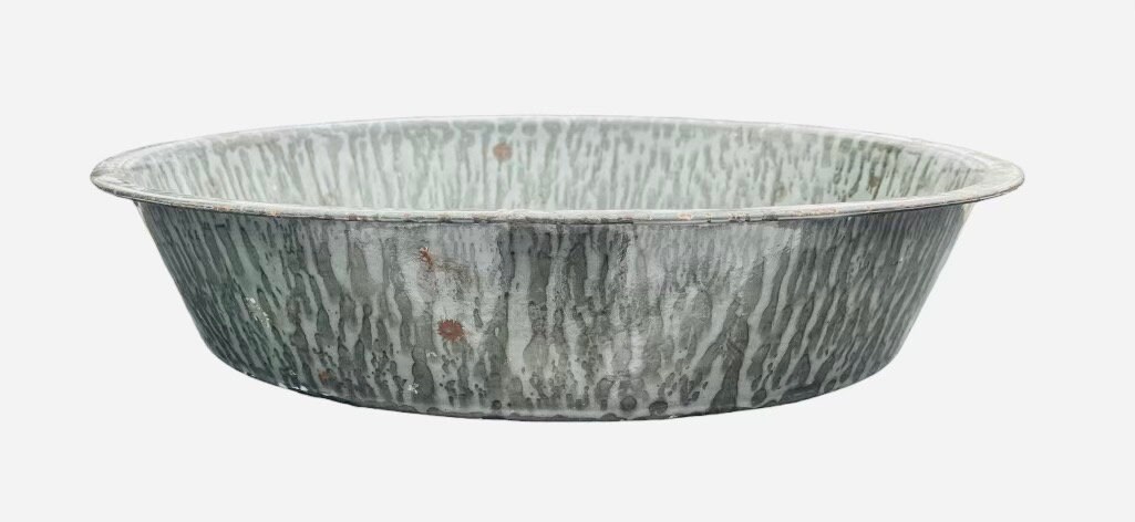 Graniteware Wash Basin Gray Enamelware 14.5" Bowl Farmhouse Rustic ...