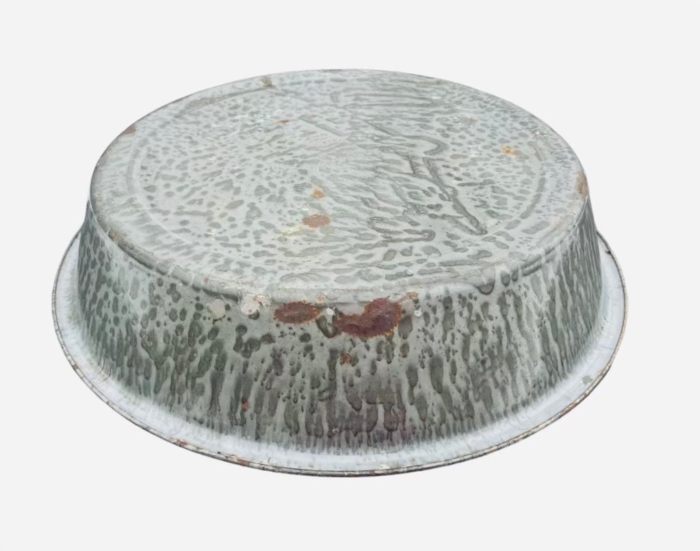 Graniteware Wash Basin Gray Enamelware 14.5" Bowl Farmhouse Rustic ...