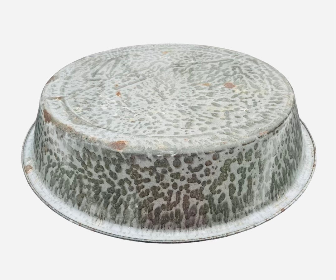 Graniteware Wash Basin Gray Enamelware 14.5" Bowl Farmhouse Rustic ...