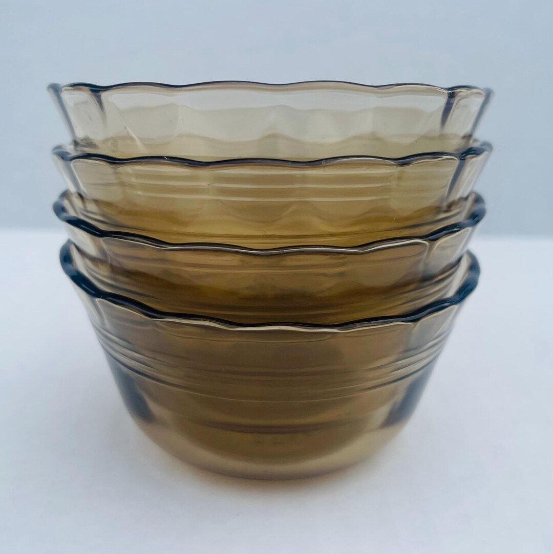 Fireside Pyrex Custard Cup Ramekin Amber 463 Scalloped 6 Oz Vintage Lot ...
