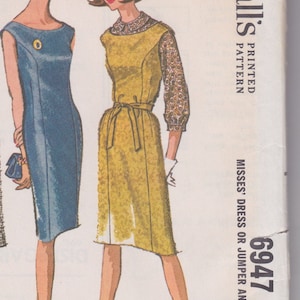 Vintage 1963 Sewing Pattern -- Mccall's 6947 for Misses' Blouse, Dress ...