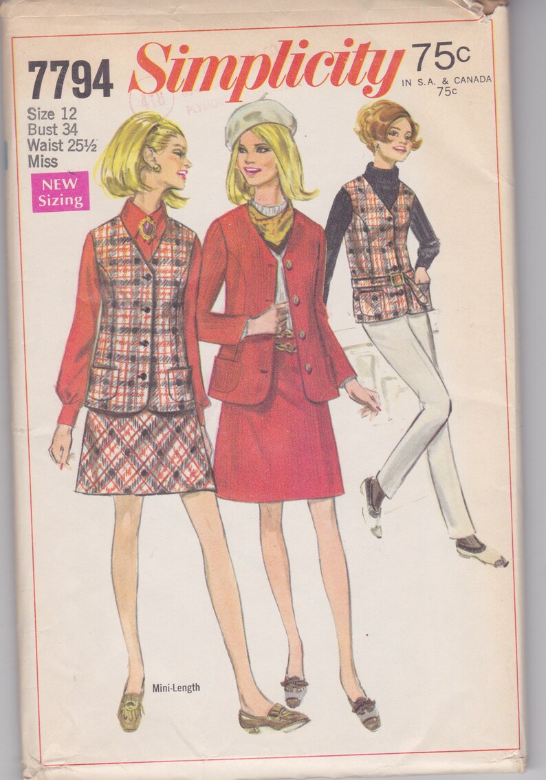 Vintage 1968 Sewing Pattern Simplicity 7794 for - Etsy