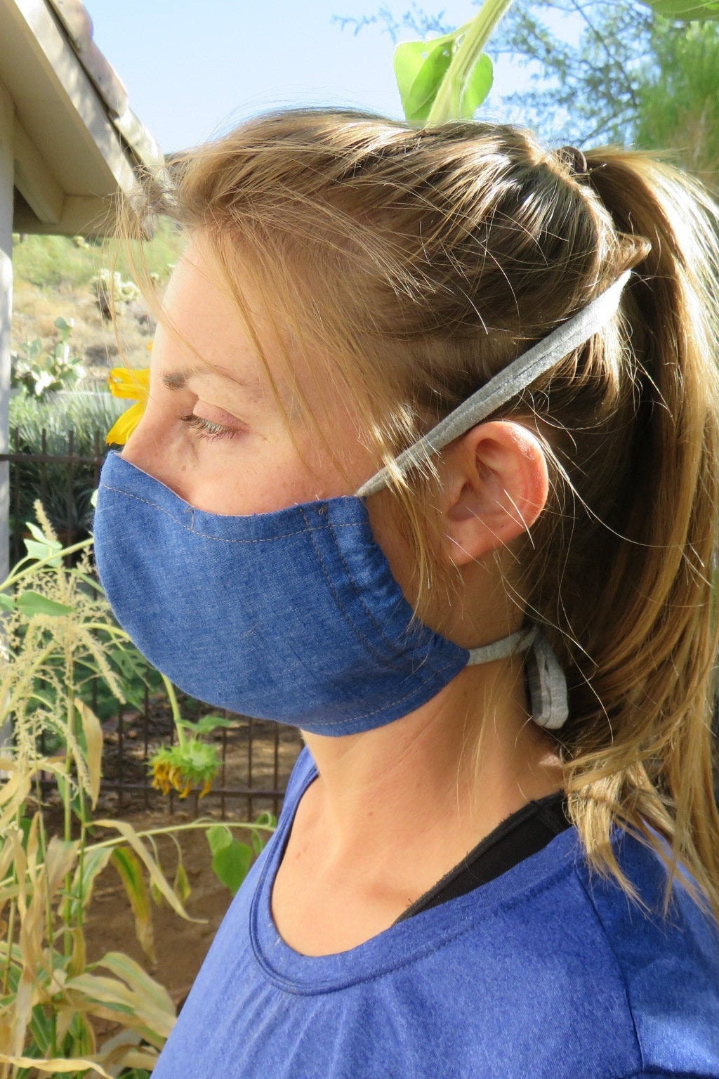 Two Layer Olson Face Mask With Nose Bridge and Stretchy Tie | Etsy