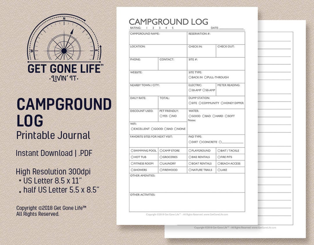 Printable Campground Journal Camping Log Camping Journal Etsy Hong Kong printable-campground-journal-camping-log-camping-journal-etsy-hong-kong