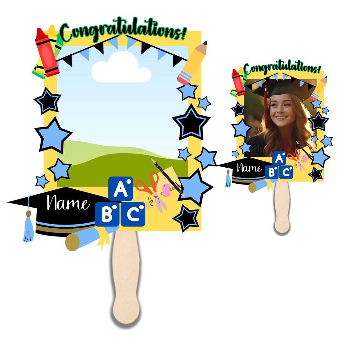 Kids Graduation Fan Bundle Customizable Templates 4 Editable Canva ...