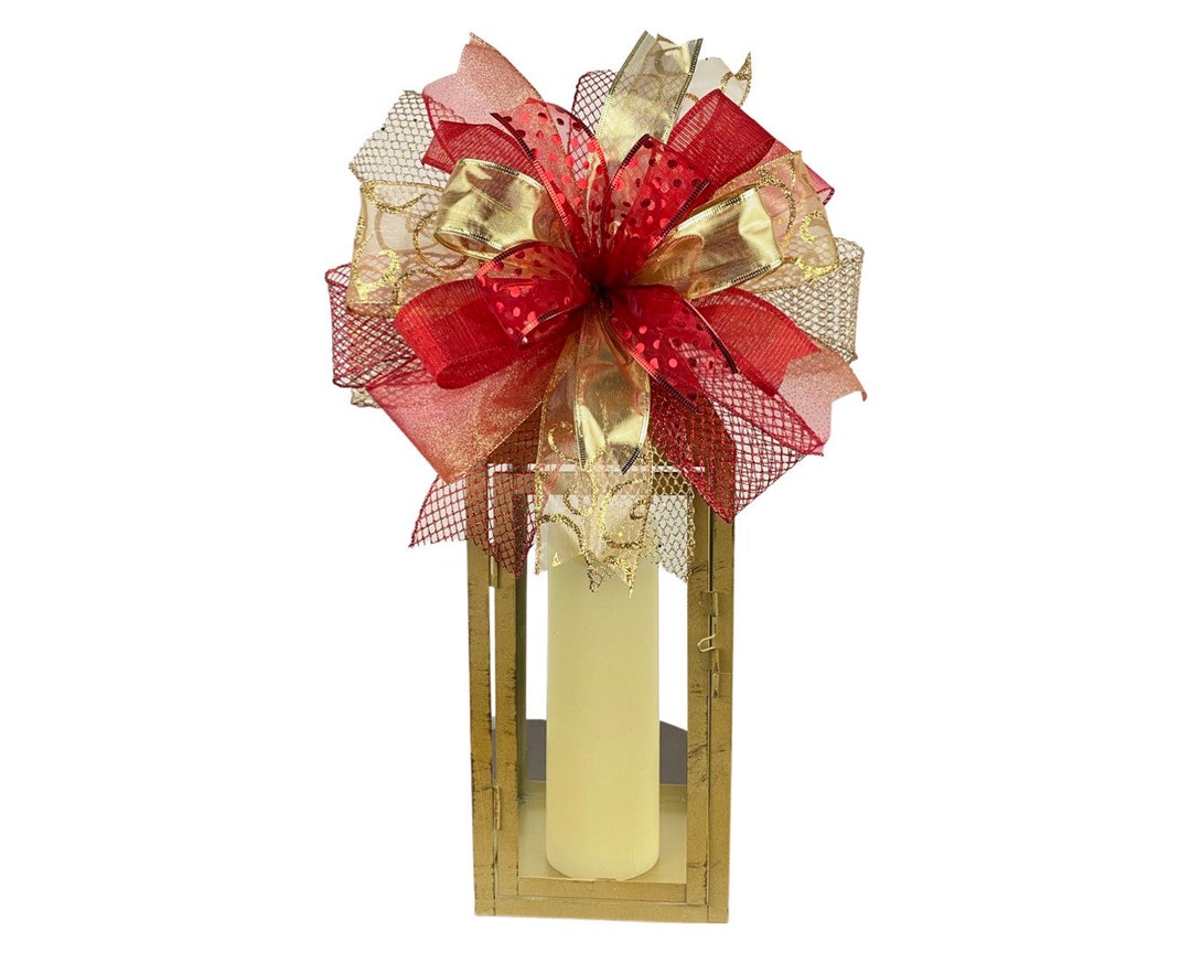 Red and Gold Christmas Bow: Waterproof Holiday Decor - Etsy