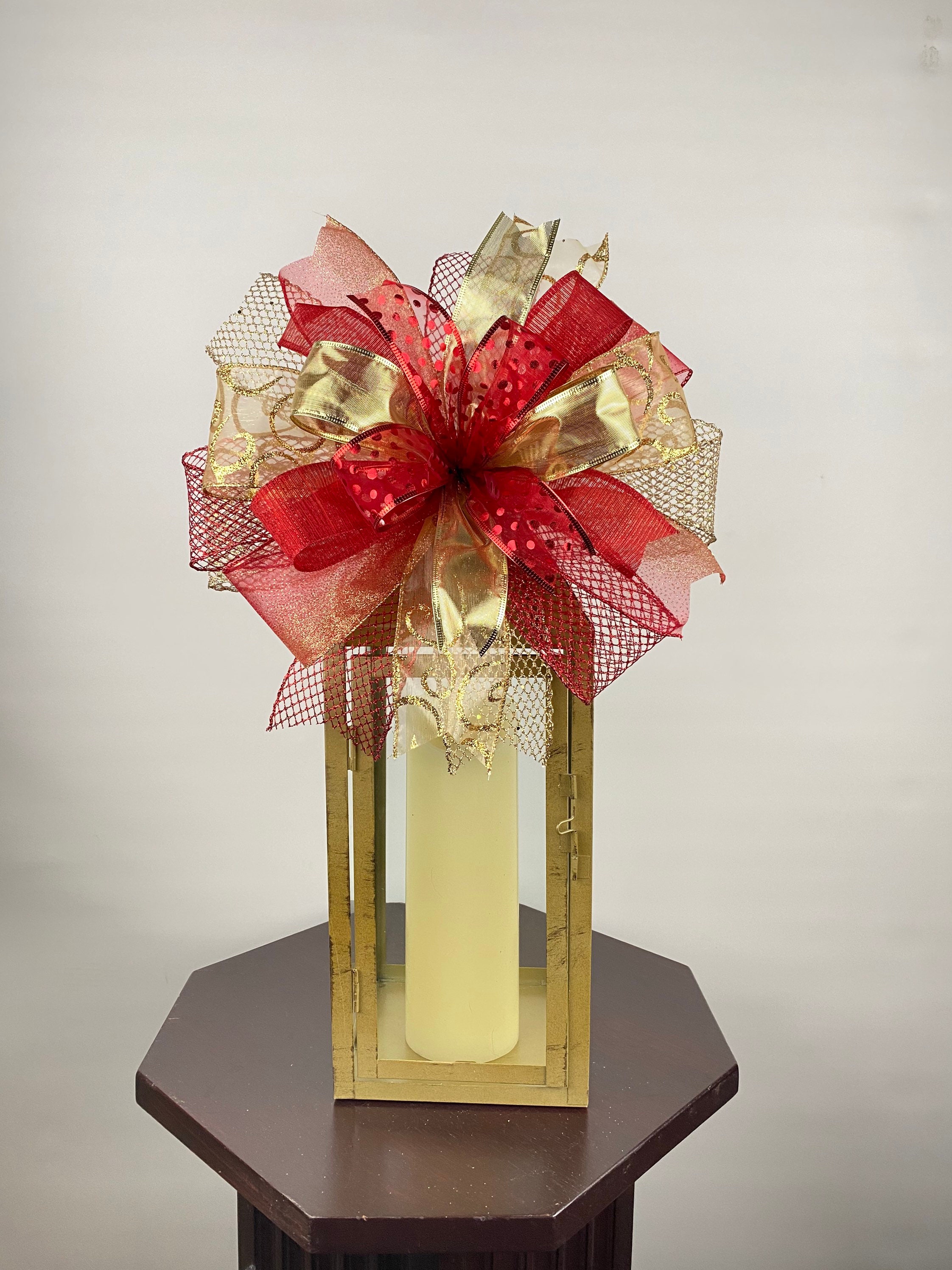 Red and Gold Christmas Bow: Waterproof Holiday Decor - Etsy