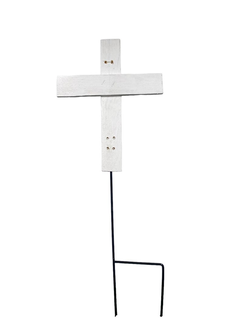 Red Peony Cemetery Stake: Memorial Flower Cross With Ribbon - Etsy