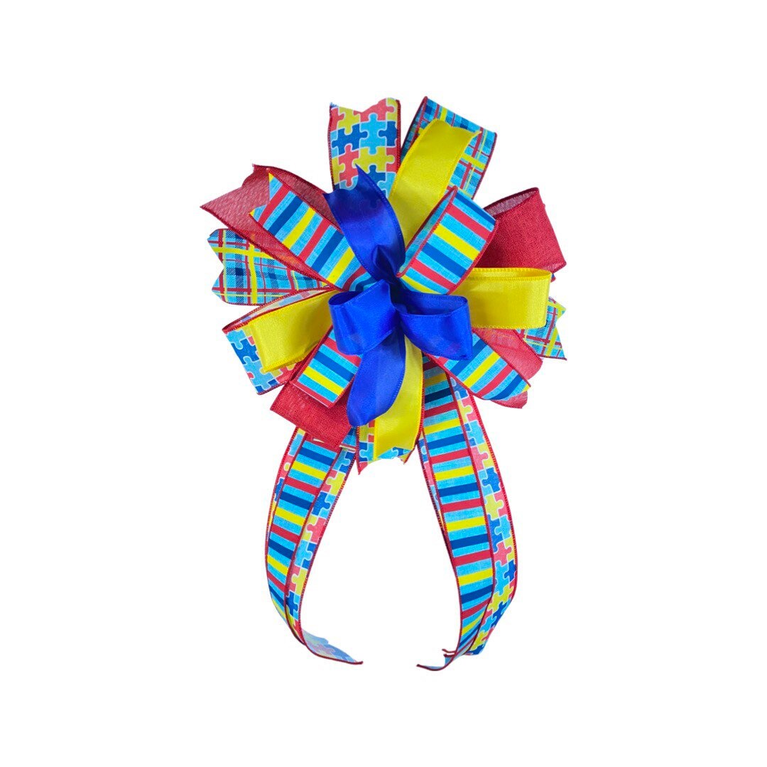 Autism Awareness Bow for Wreaths Door Hangers Lanterns - Etsy