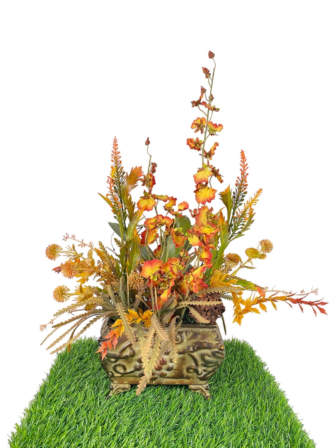 Fall Foliage Table Arrangement. Housewarming Gift, Wedding Present ...