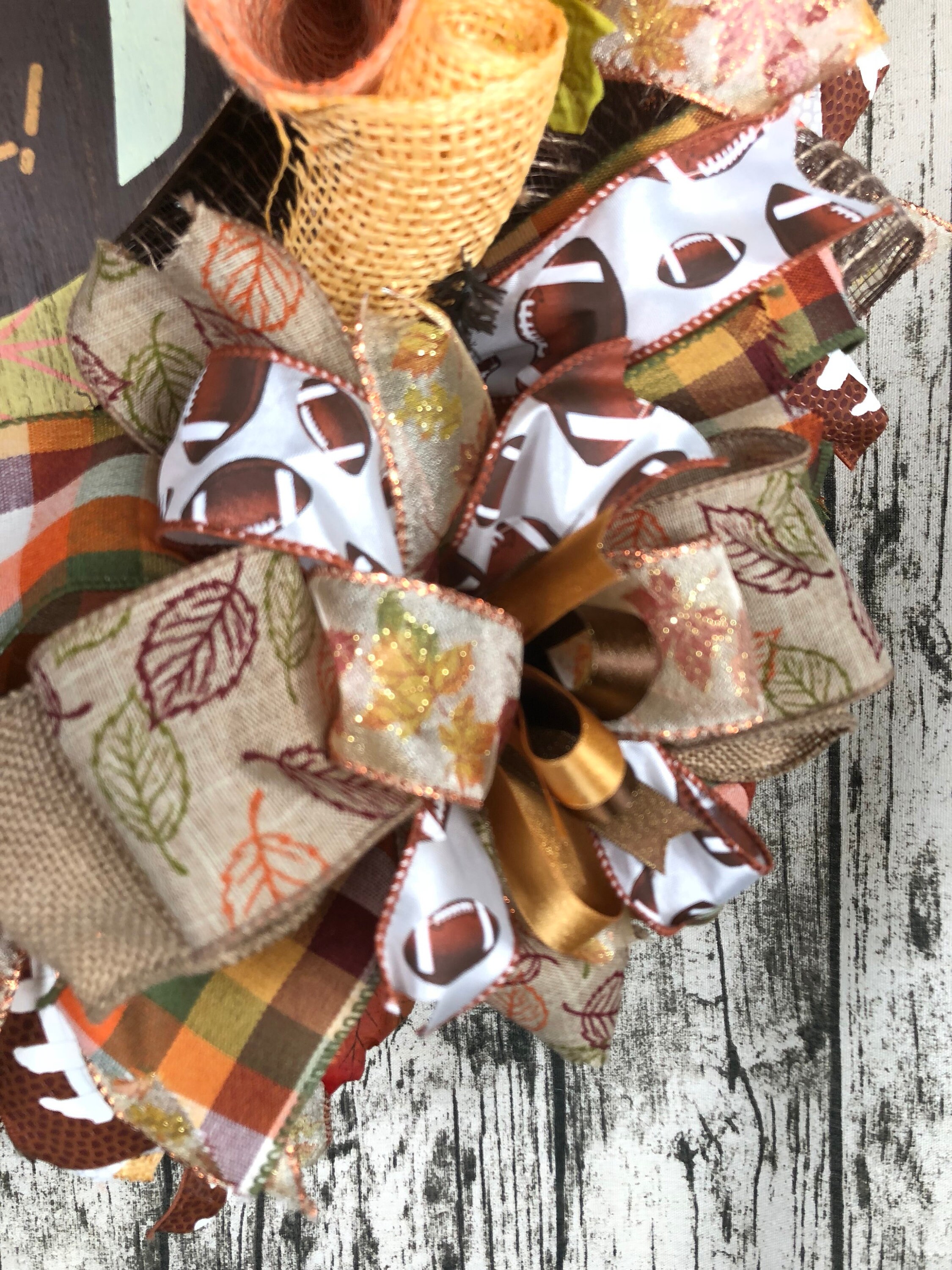 It's Fall Lets Play Football Front Door Wreath Football | Etsy