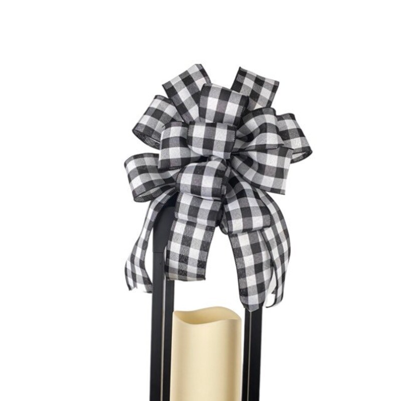 Black and White Plaid Bows - Etsy