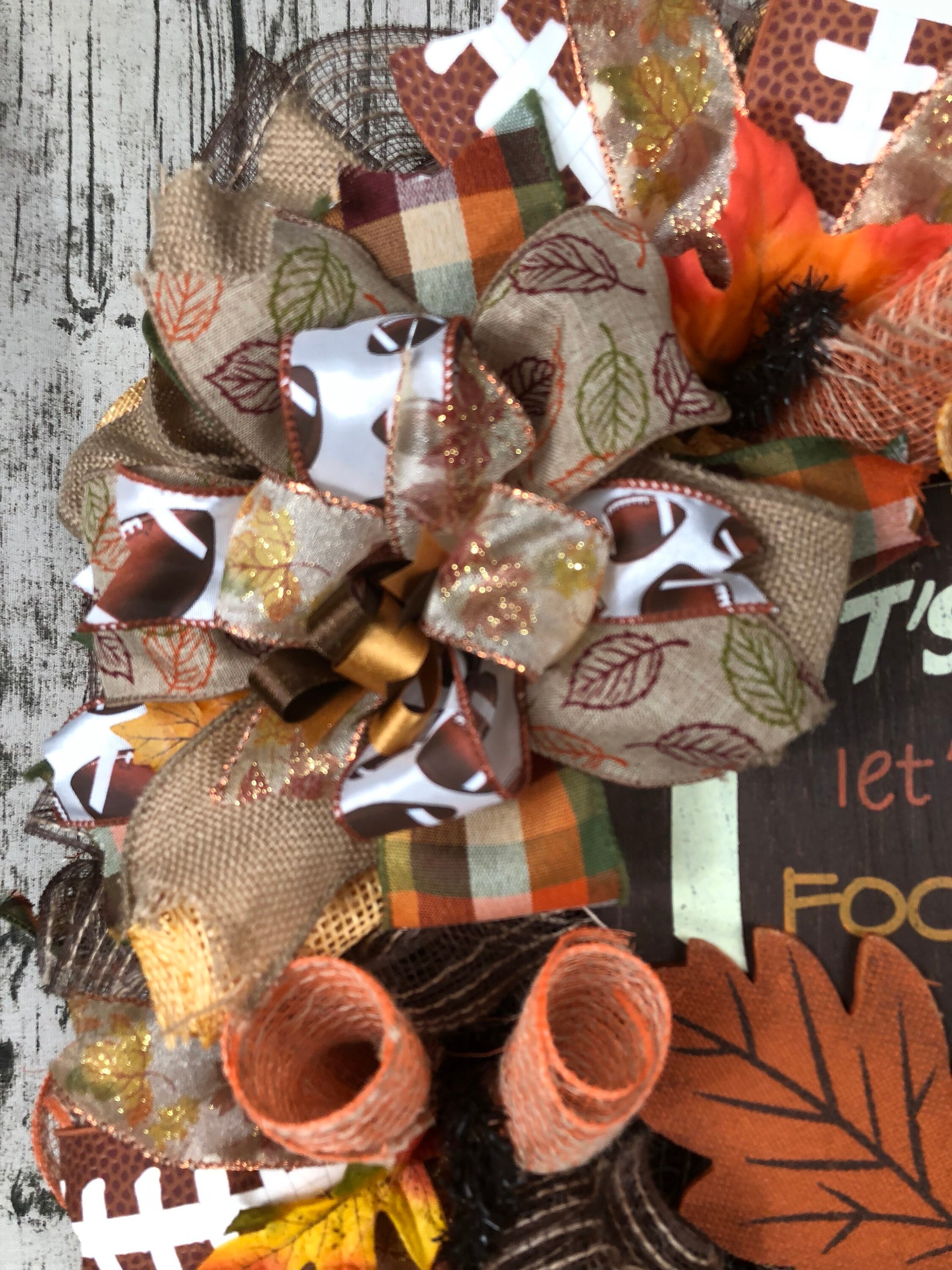 It's Fall Lets Play Football Front Door Wreath Football | Etsy