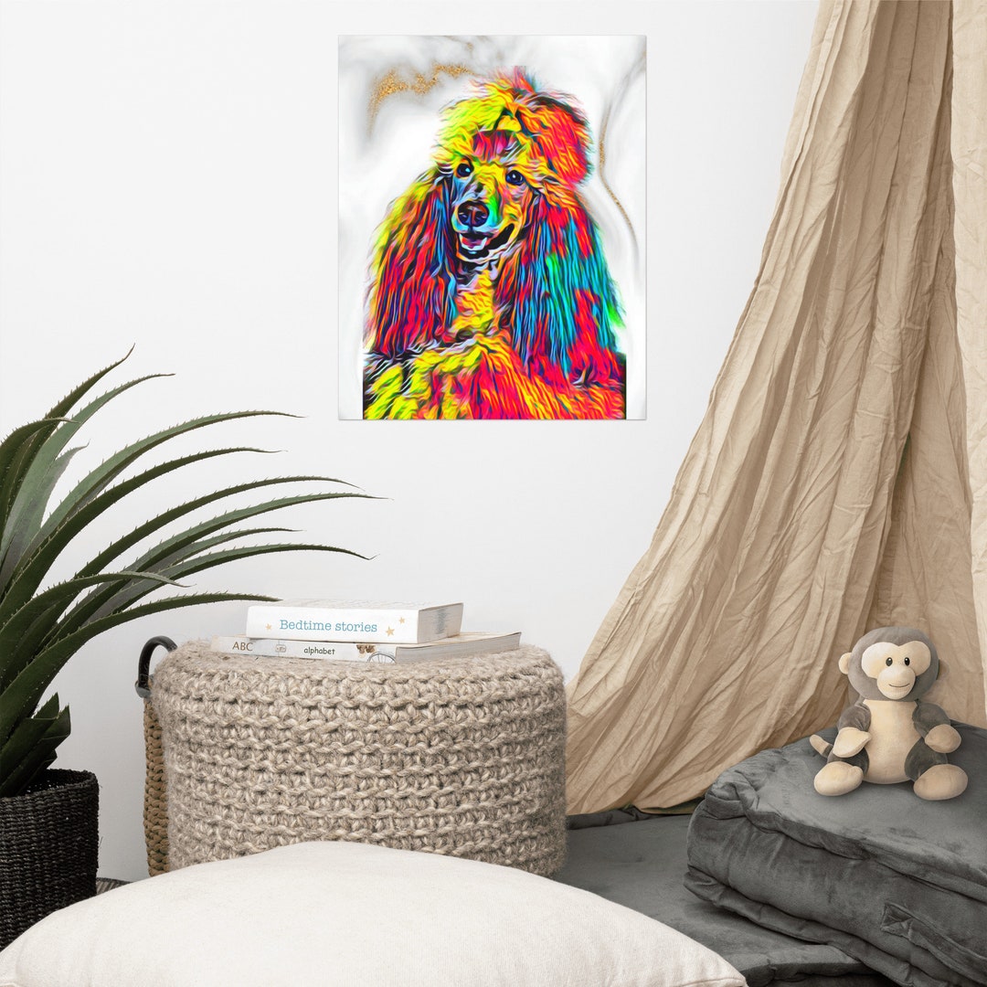 Standard Poodle Wall Art, Multicolour Design - Etsy