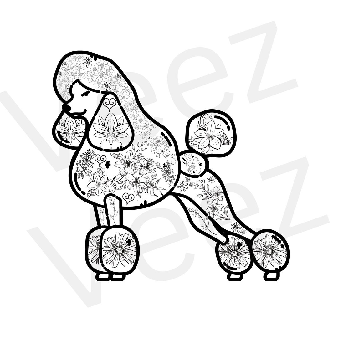 Poodle Flowers Digital Download,poodle Lovers - Etsy