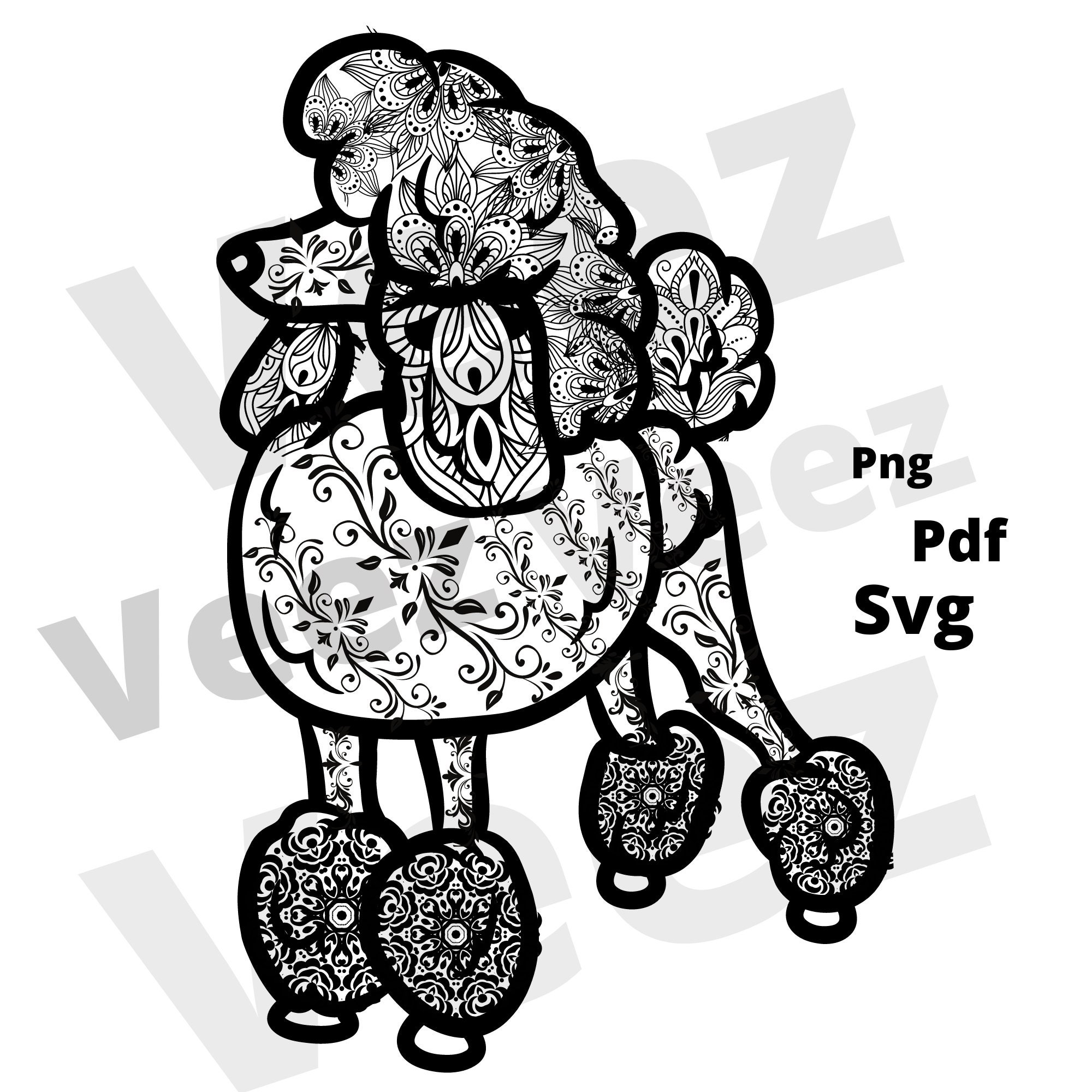 Poodle Svg, Mandala Design, Pdf, Png File, Download, - Etsy