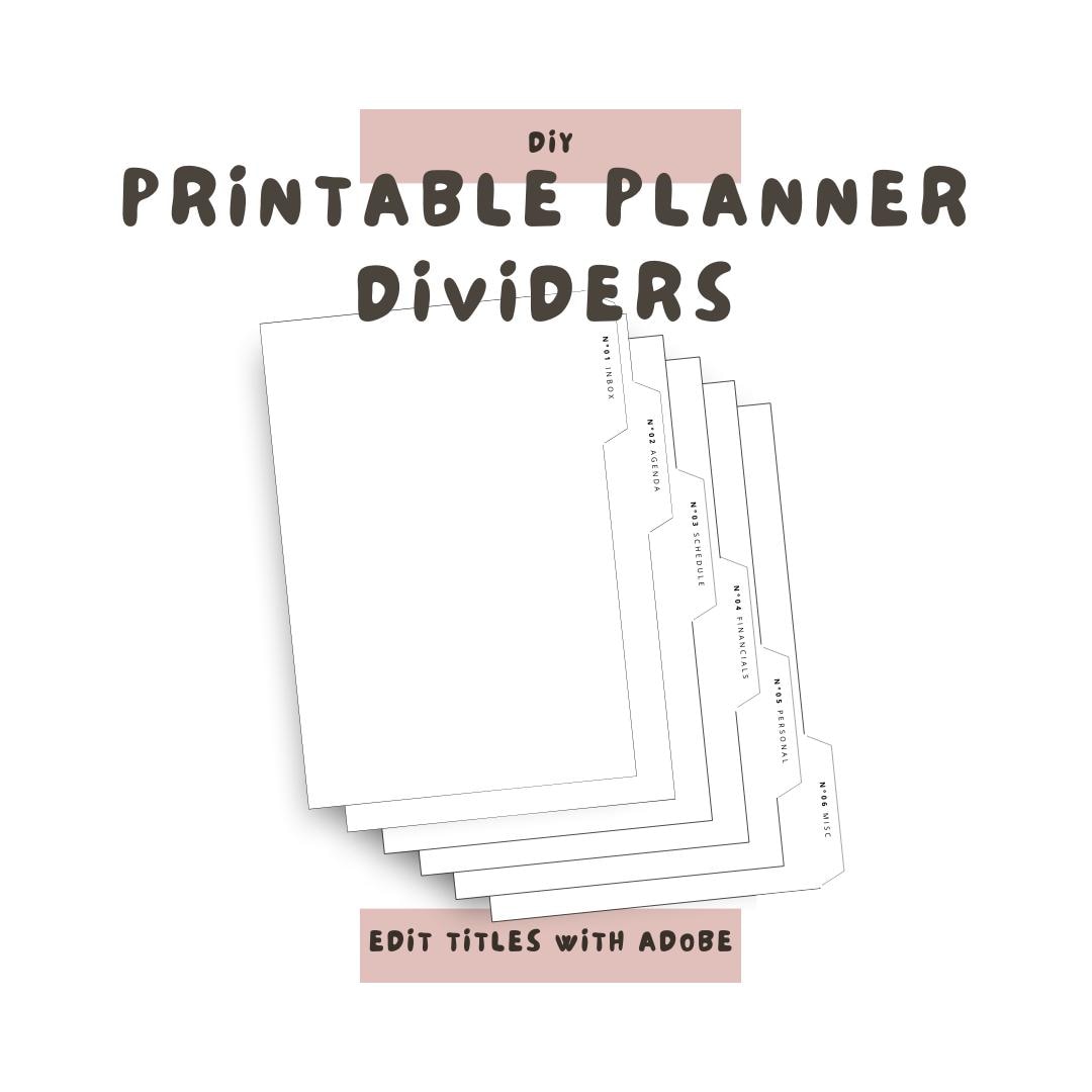 A6 | Printable Side Dividers - Etsy