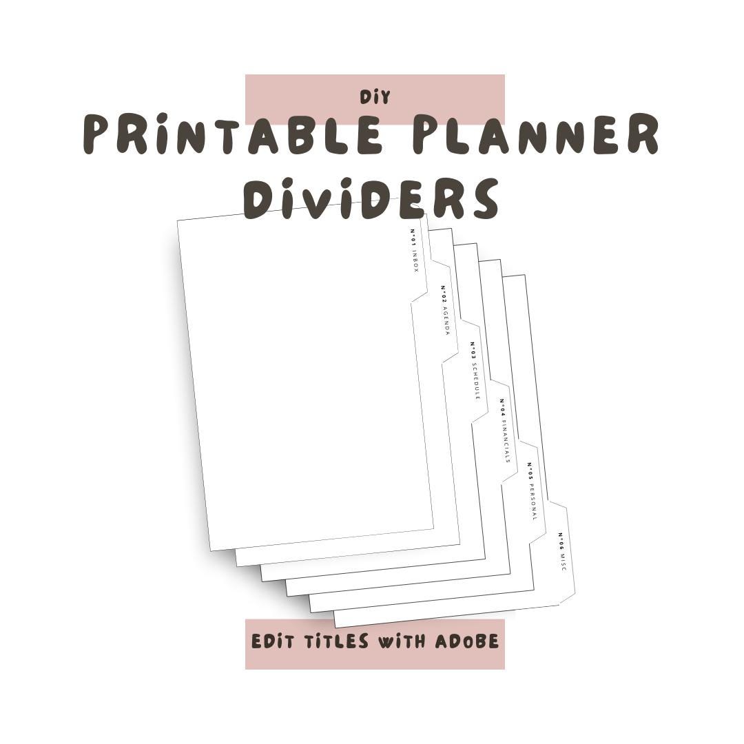 Personal | Printable Side Dividers - Etsy