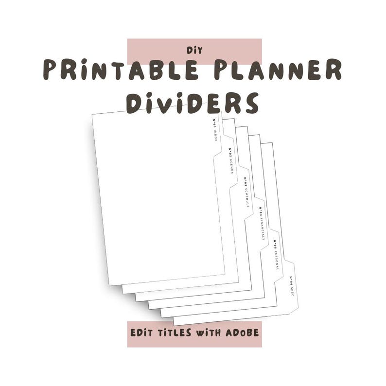 Personal | Printable Side Dividers - Etsy