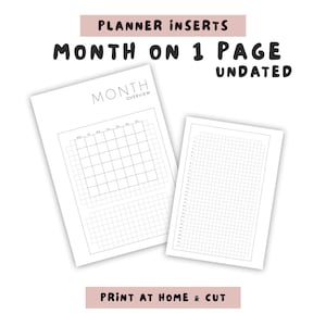 Pocket | Printable Undated Month on 1 Page - Etsy