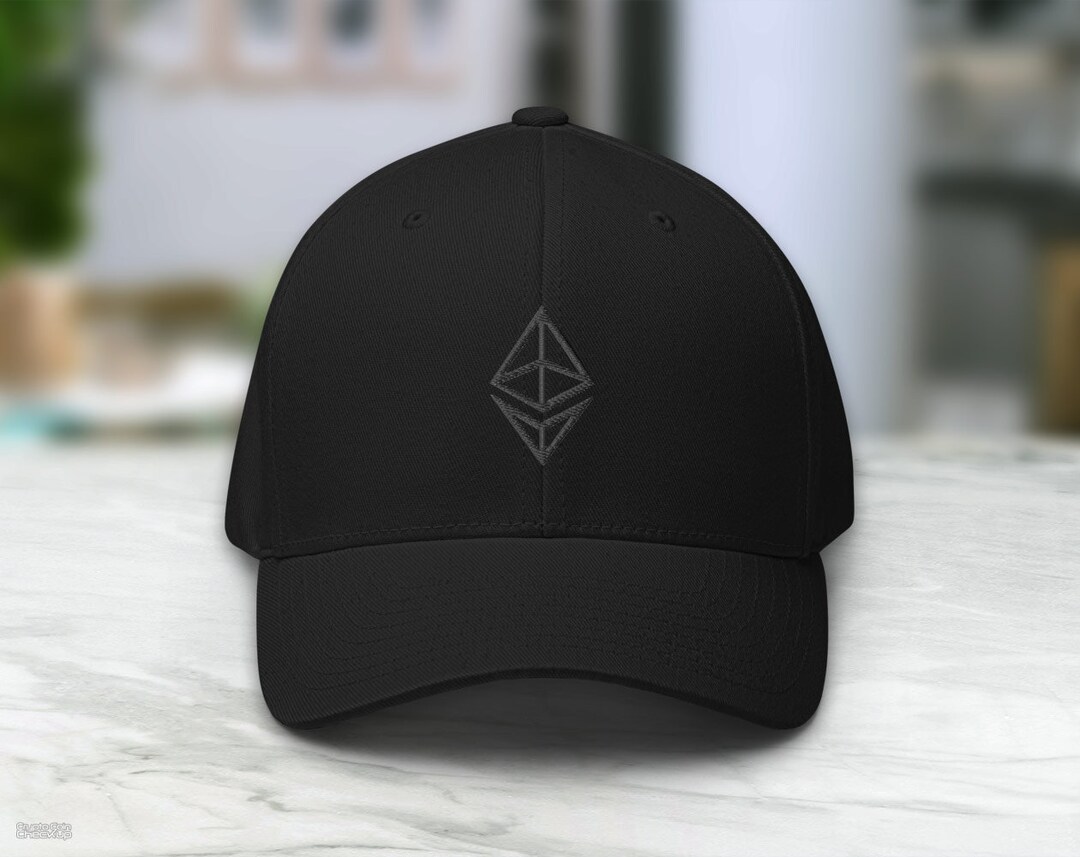 Subtle Ethereum Symbol Outline Hat / Black on Black / Ethereum - Etsy