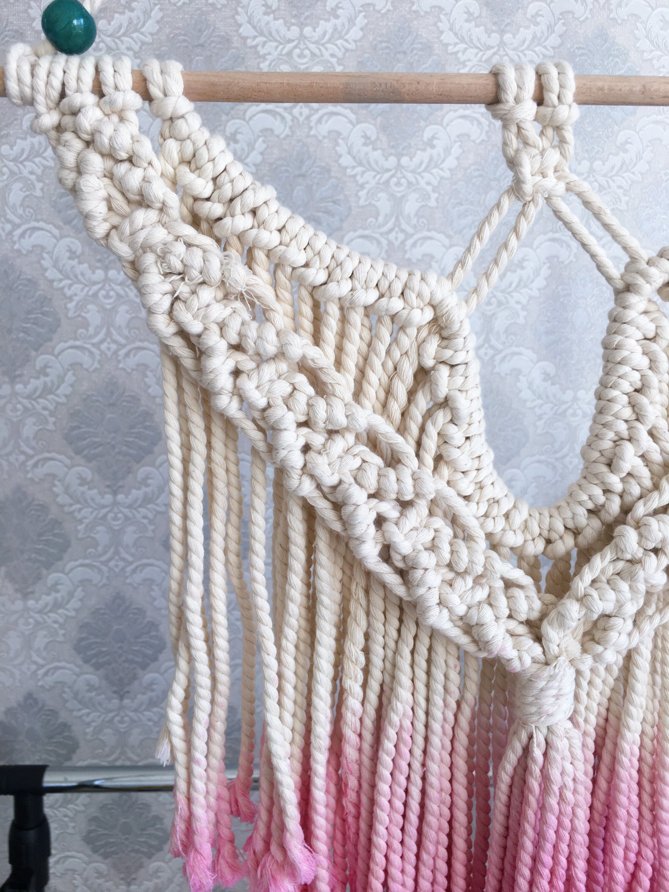 Pink Macrame Wall Hanginghome Decorboho Wall Artwoven - Etsy