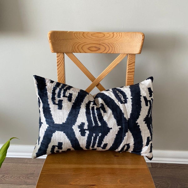 Velvet Ikat Pillow - Etsy