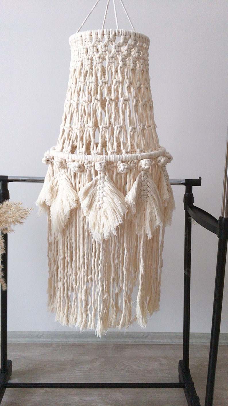 Boho Light,macrame Chandelier,macrame Lamp Shade,macrame Ceiling ...