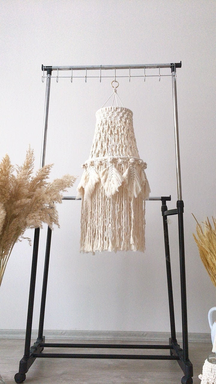 Boho Light,macrame Chandelier,macrame Lamp Shade,macrame Ceiling ...