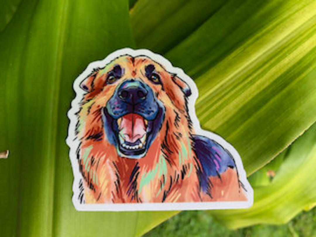 German Shepherd Sticker Decal for Shepherd Mama, GSD, Cute Dog Art ...