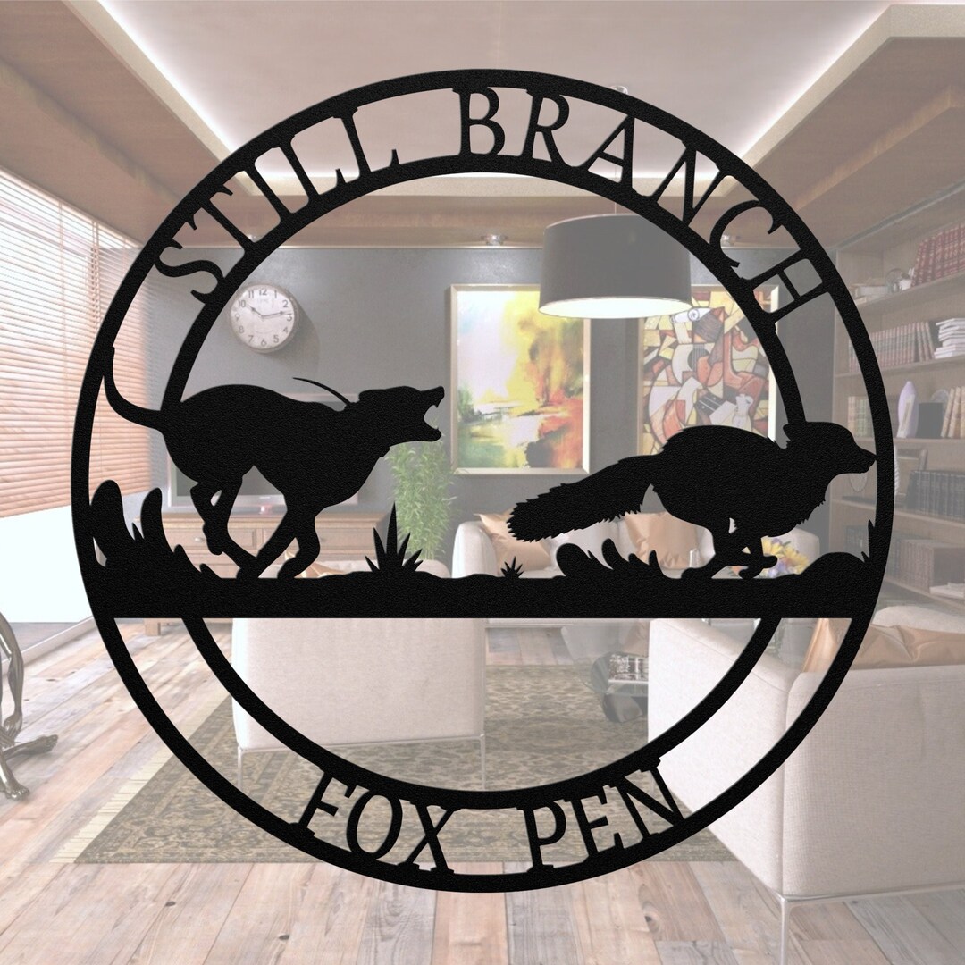 Custom Hound & Fox Metal Sign: Ranch Home Decor - Etsy