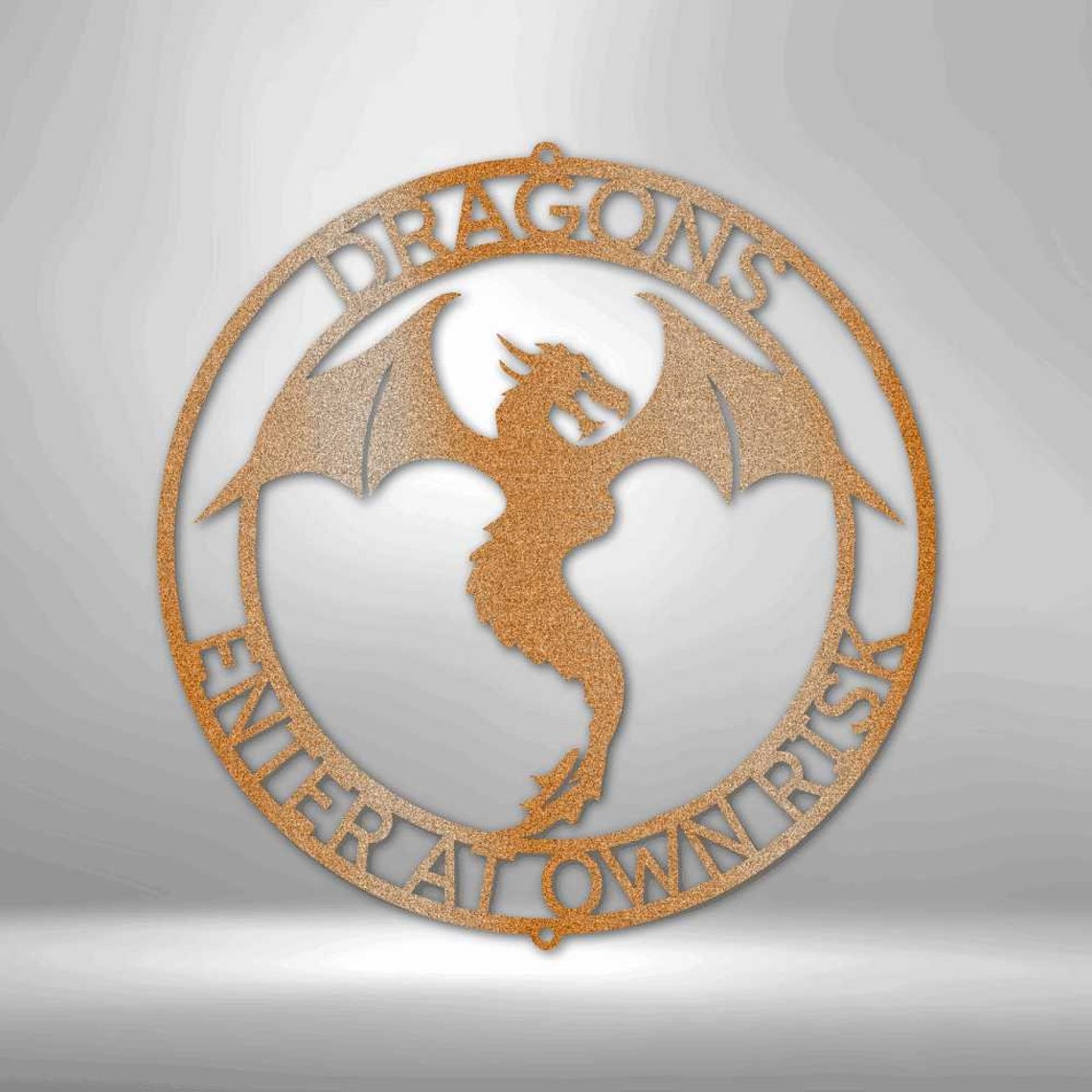 Dragon Ring Monogram Steel Sign Flying Dragon Sign Dungeons | Etsy
