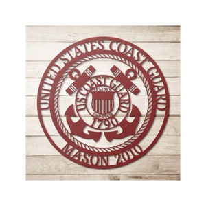 United States Coast Guard Sign, US Coast Guard Metal Sign With Last ...
