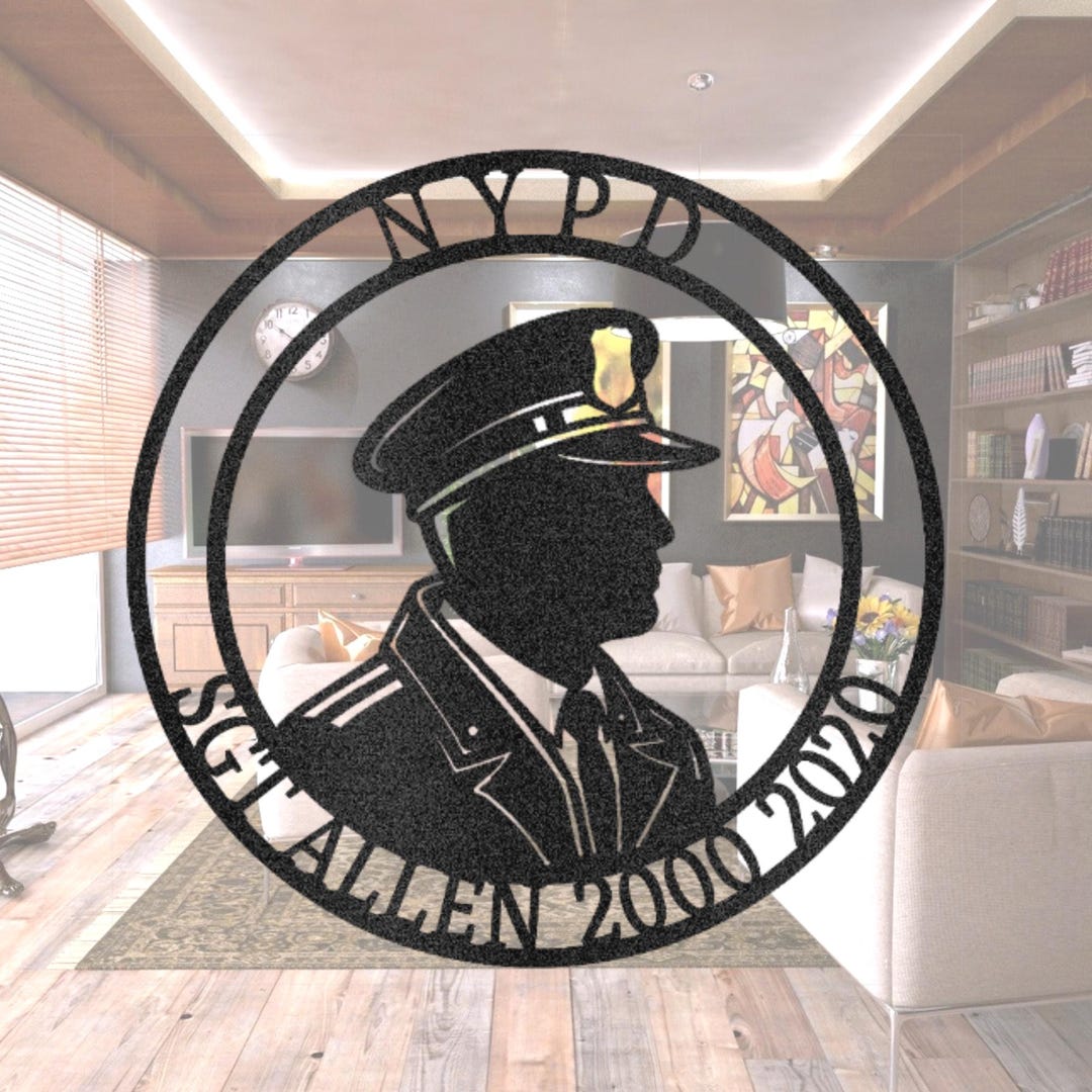 Personalized Police Officer Metal Sign, Unique Policeman Gift for ...