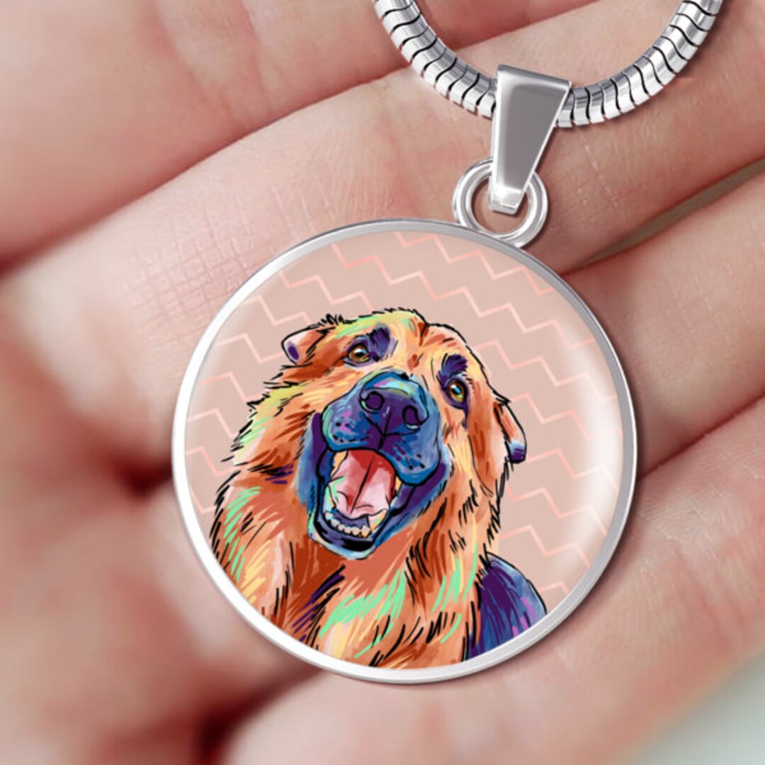 Necklace German Shepherd Stainless Steel or 18k Gold Finish - Etsy