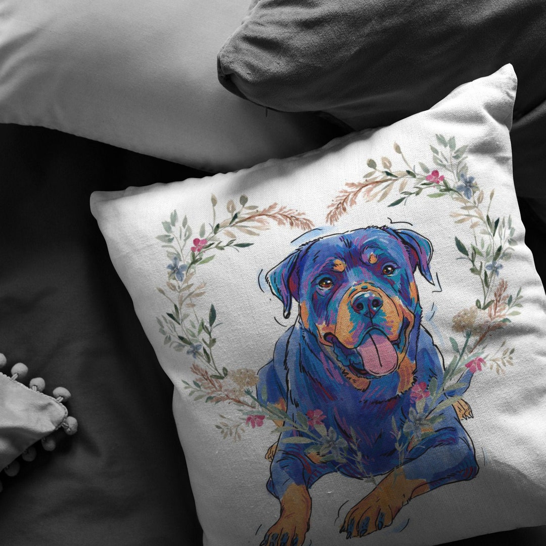 Rottweiler Pillow Cover With and Without Insert Rottie Mom - Etsy