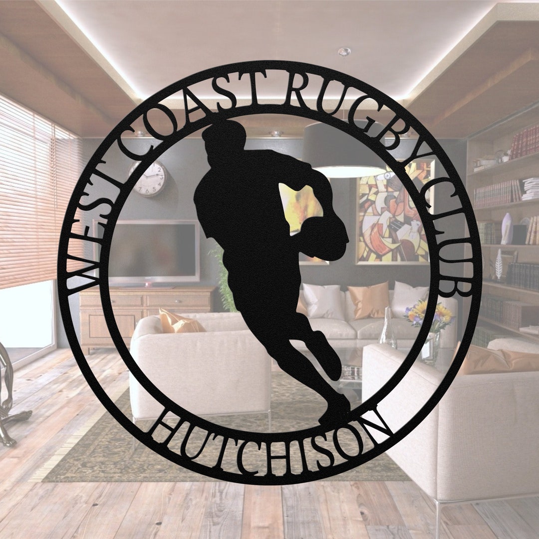 Custom Made Rugby Sign - Rugby Player Gift, Personalized Rugby Sign ...