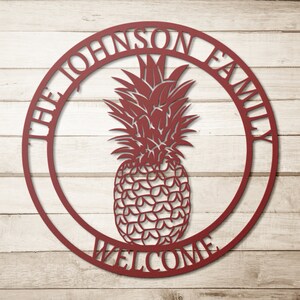 Metal Pineapple Sign, Bar Sign, Pool Bar, Beach Bar Sign, Personalized ...