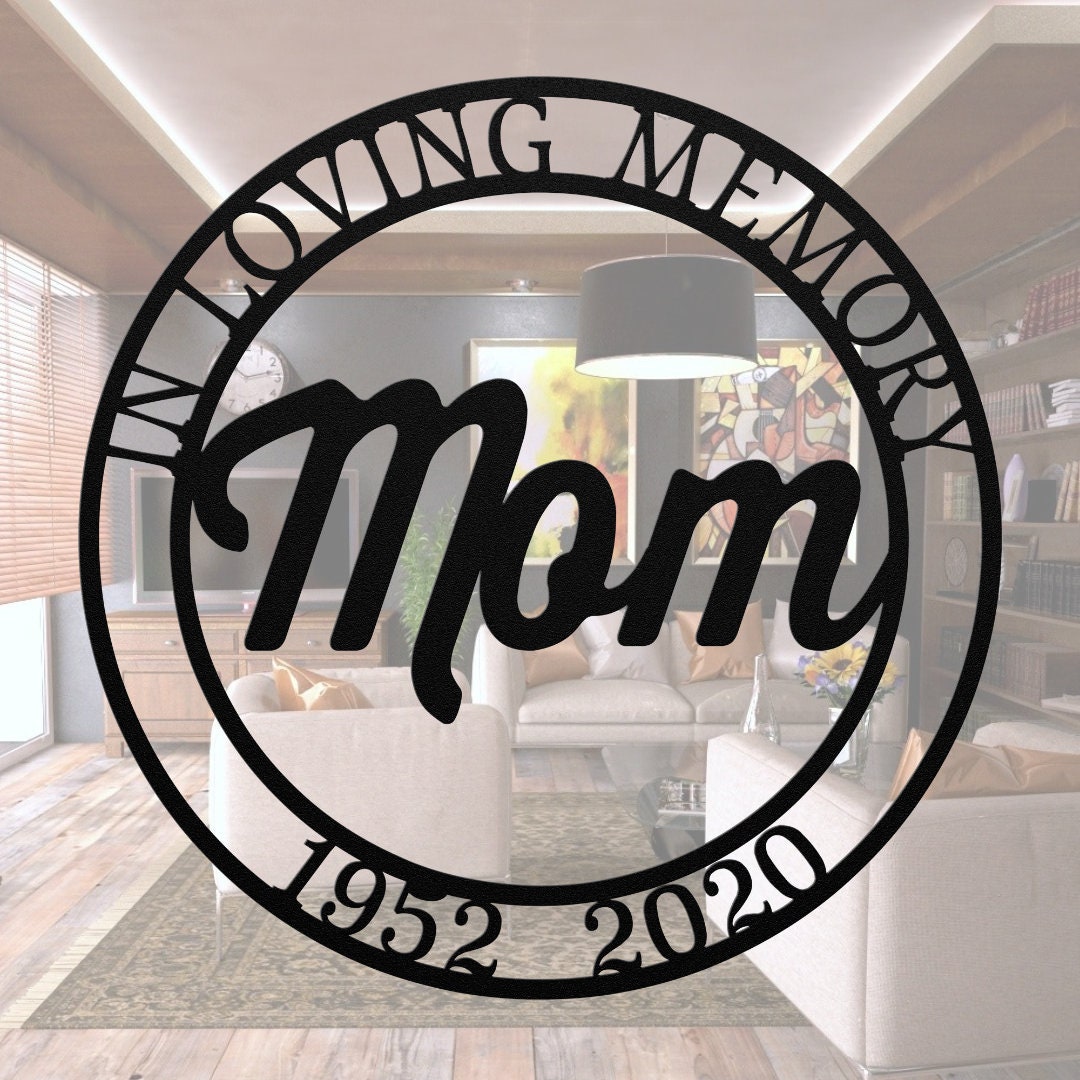 In Loving Memory Mom Metal Sign - Personalized Memorial Wall Art - Etsy