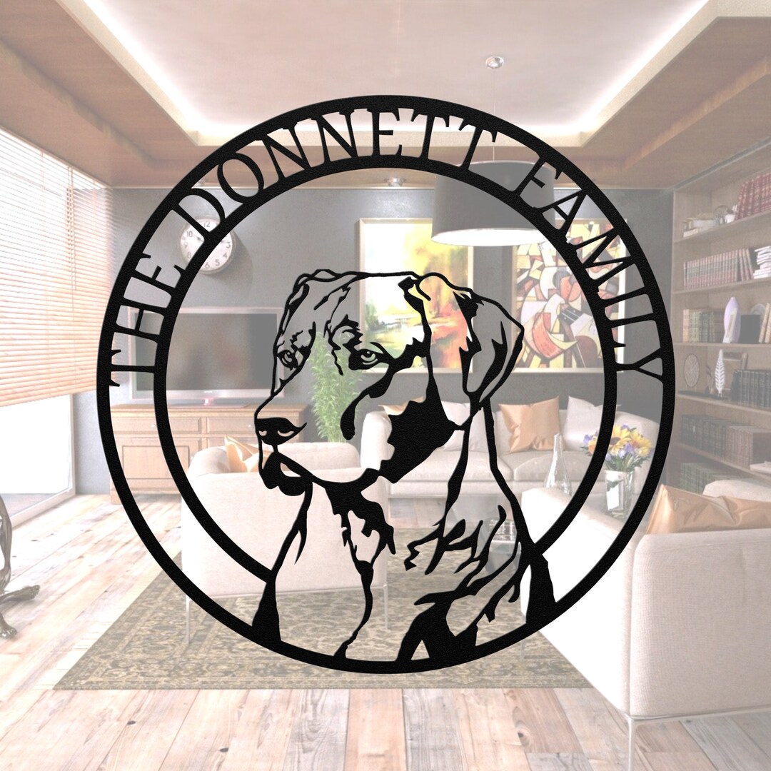 Rhodesian Ridgeback Family Name Metal Dog Silhouette, Memorial, Gift ...